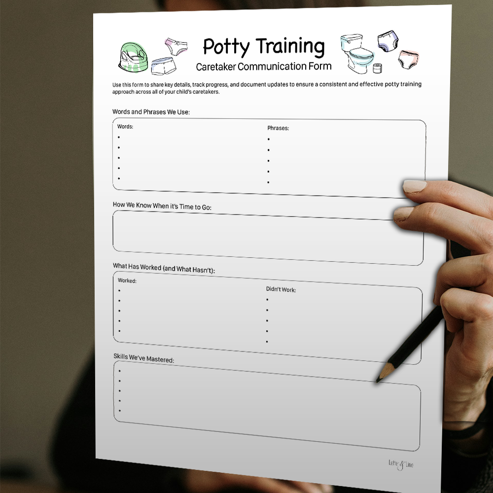 Potty Training Communication Printable (Interactive PDF) – Letter & Line